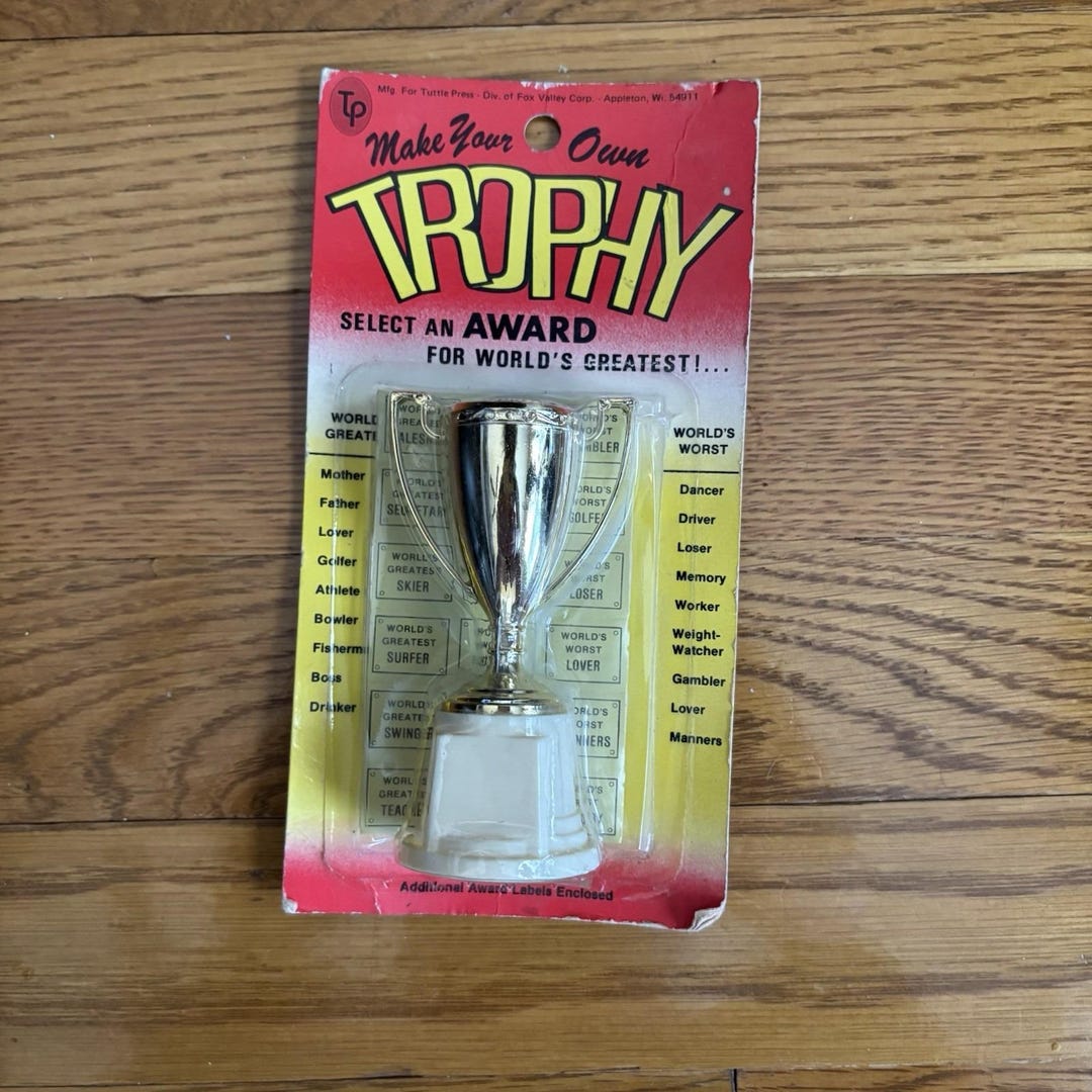Vintage 1960s Make Your Own Trophy Gag Gift Sealed Turtle Press Novelty ...