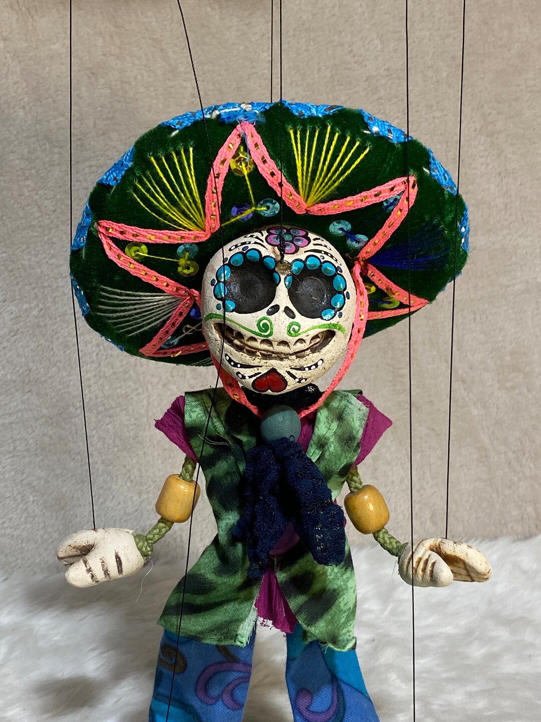 Day-of-the-dead Señor Marionette Puppet - Etsy