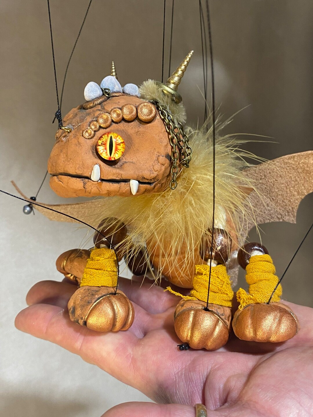 Brown Terracotta Dragon Marionette Puppet - Etsy