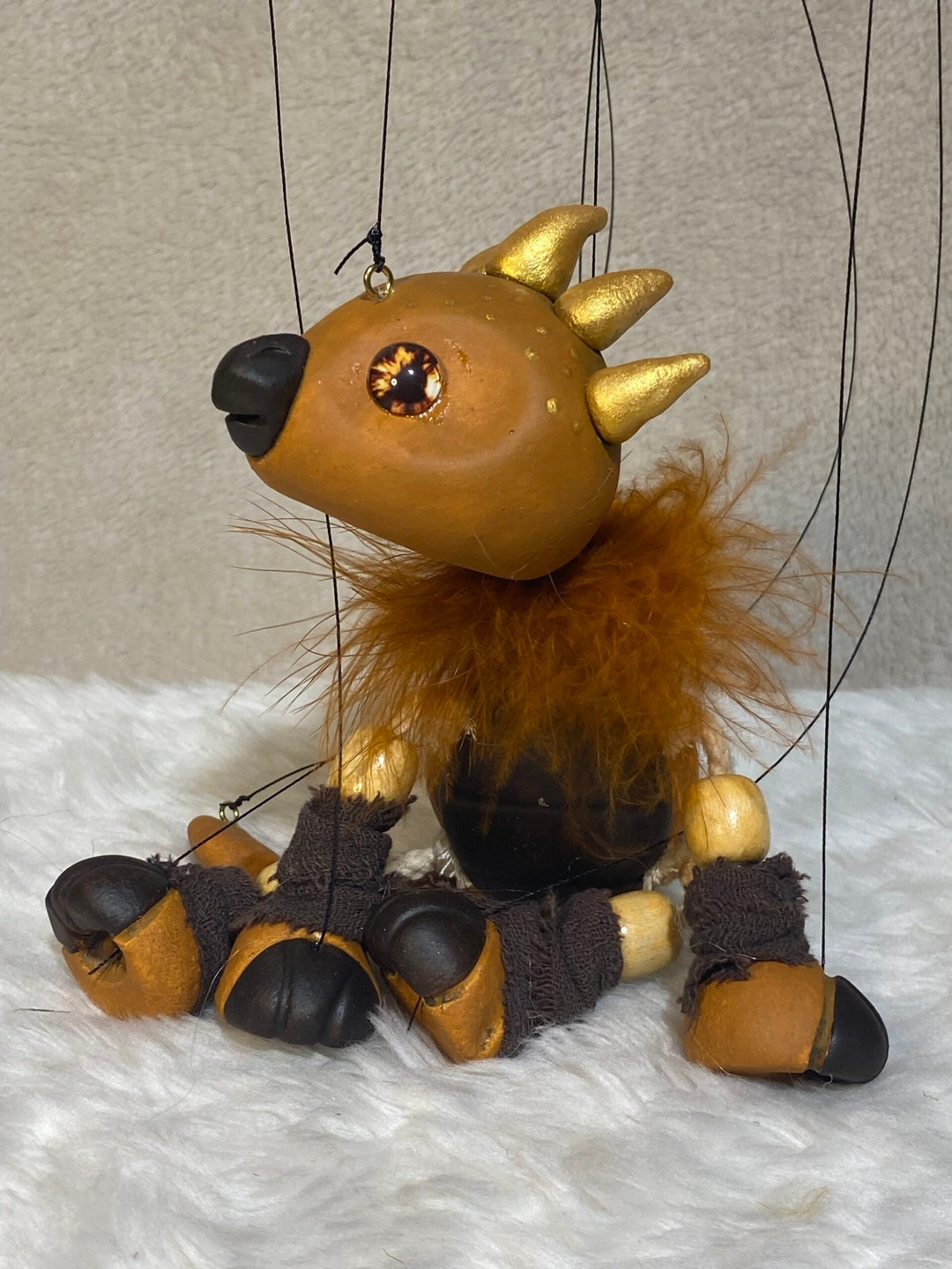 Ochre Dragon Marionette Puppet - Etsy