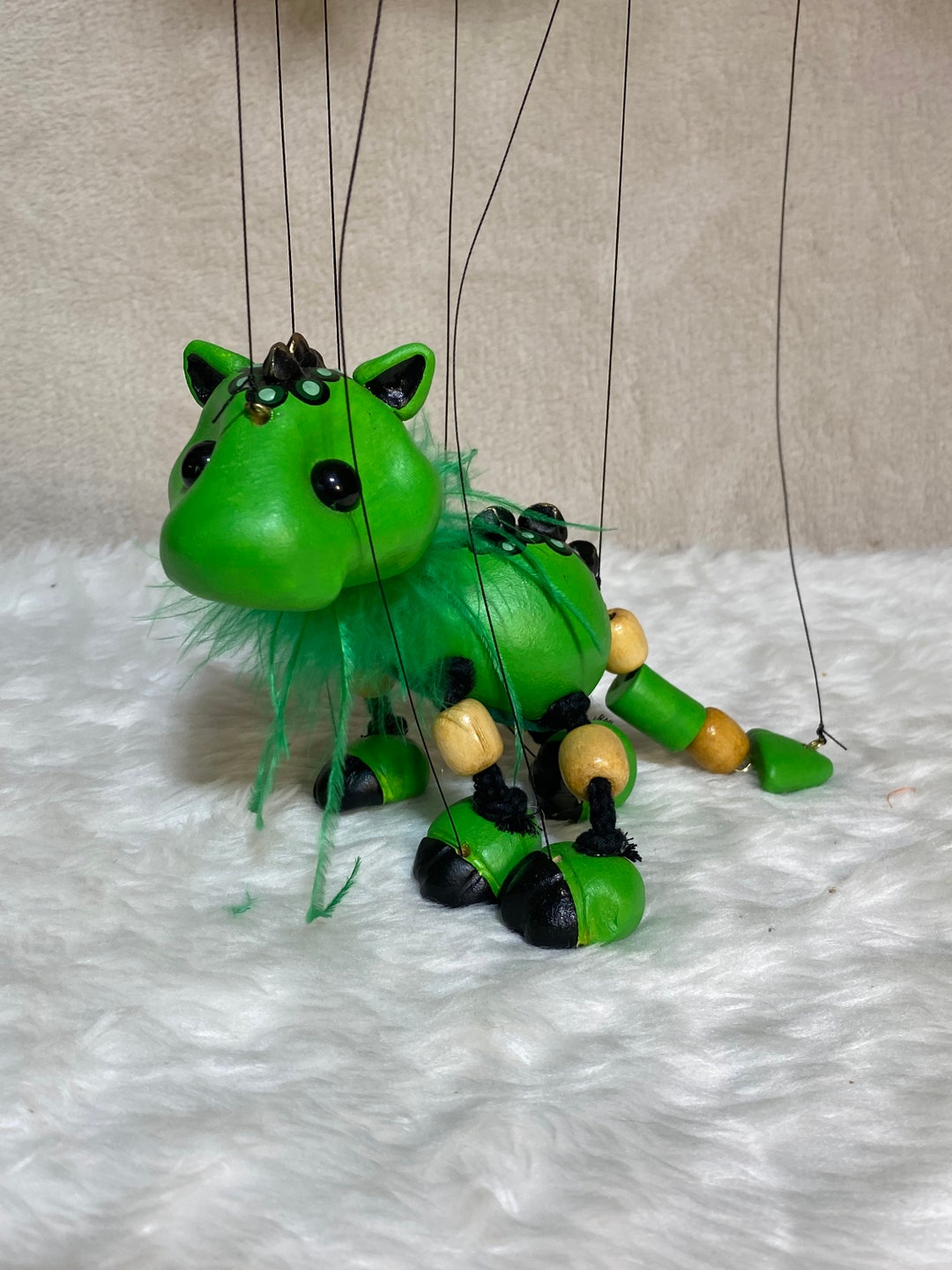 Green Baby Luck Dragon glückdrache Marionette Puppet - Etsy
