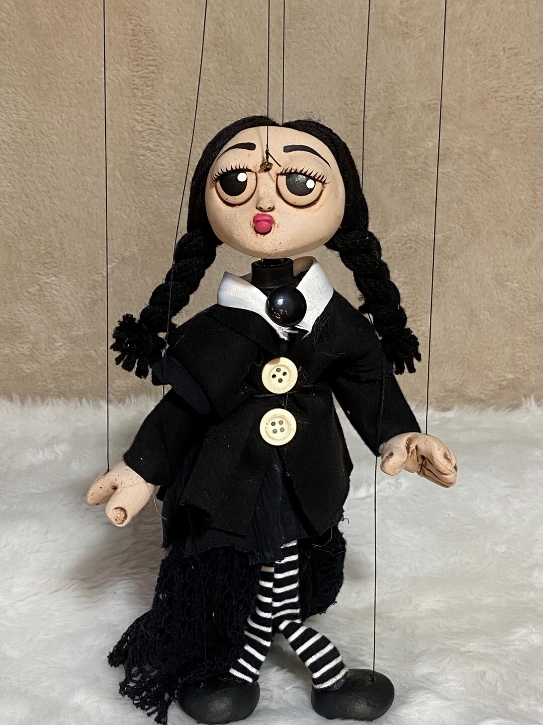 Wednesday Adams Cosplay Doll - Marionette Puppet - Etsy