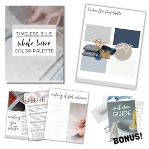 Timeless Blue Whole Home Paint Color Palette With Blues and Grays - Etsy
