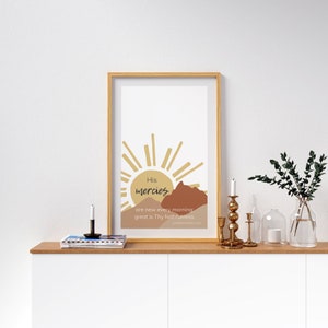 Boho Christian Wall Art, His Mercies Are New Every Morning ...