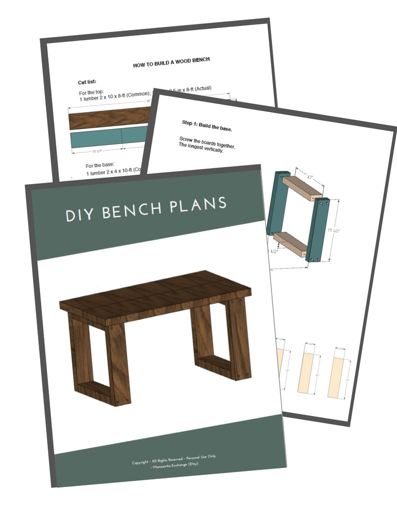 DIY Bench Plans Small Modern Bench Perfect for Entryway | Etsy