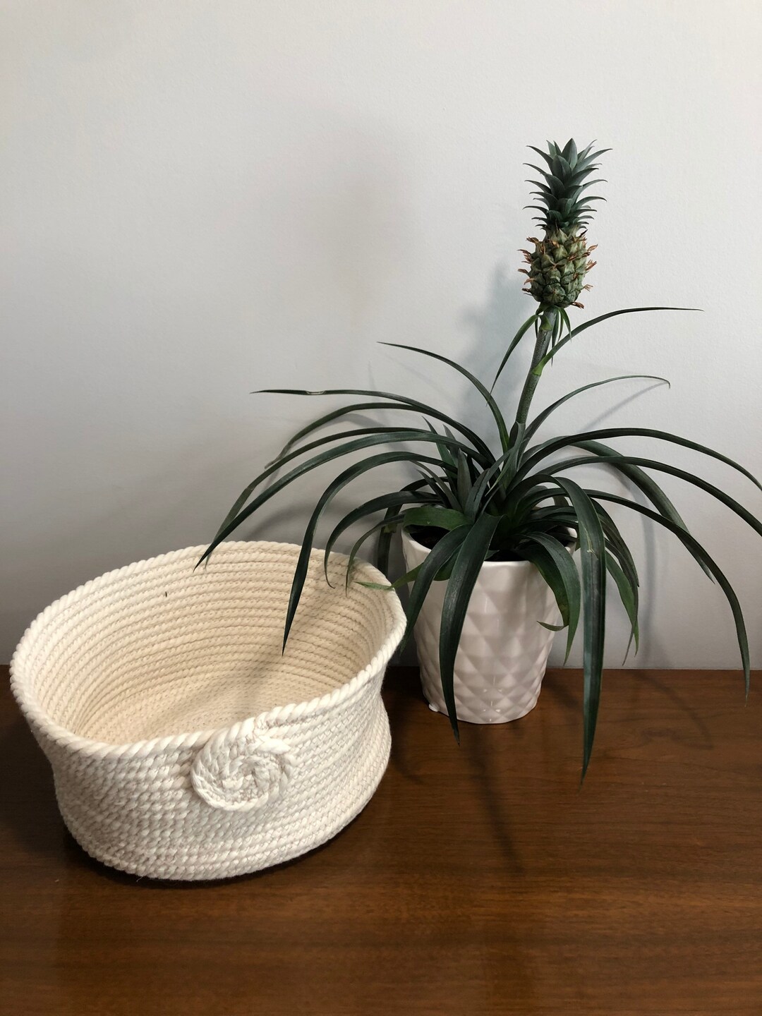 Large Cream Rope Basket - Etsy