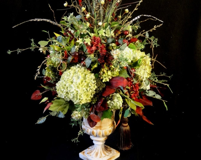 SOLD Large Floral Arrangement,tuscan Silk Flower Arrangement,summer ...