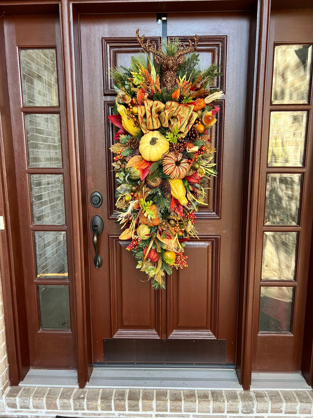 Sold,large Elegant Fall Swag,xl Luxury Rustic Cabin Fall Wreath,double ...