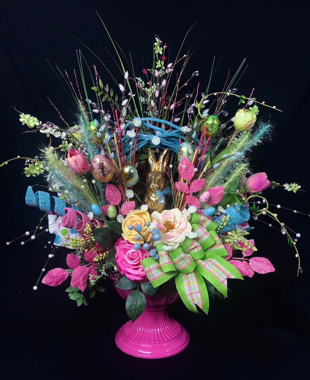Large Lighted Easter Arrangement,easter Bunny, Easter Decoration,unique ...