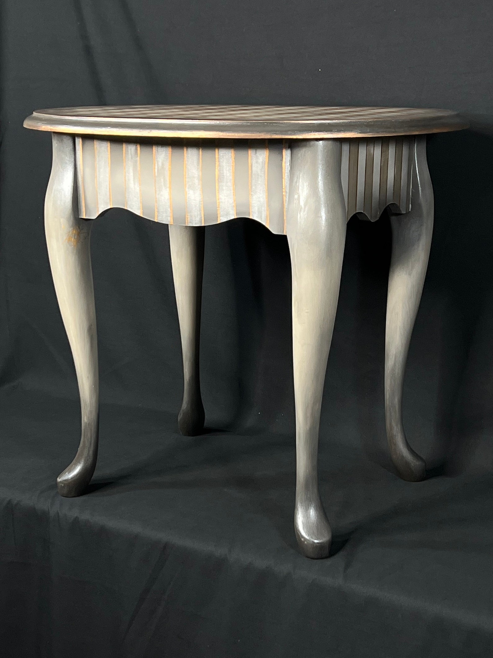 Grey Accent Table, Grey Metallic End Table,copper Harlequin Table ...