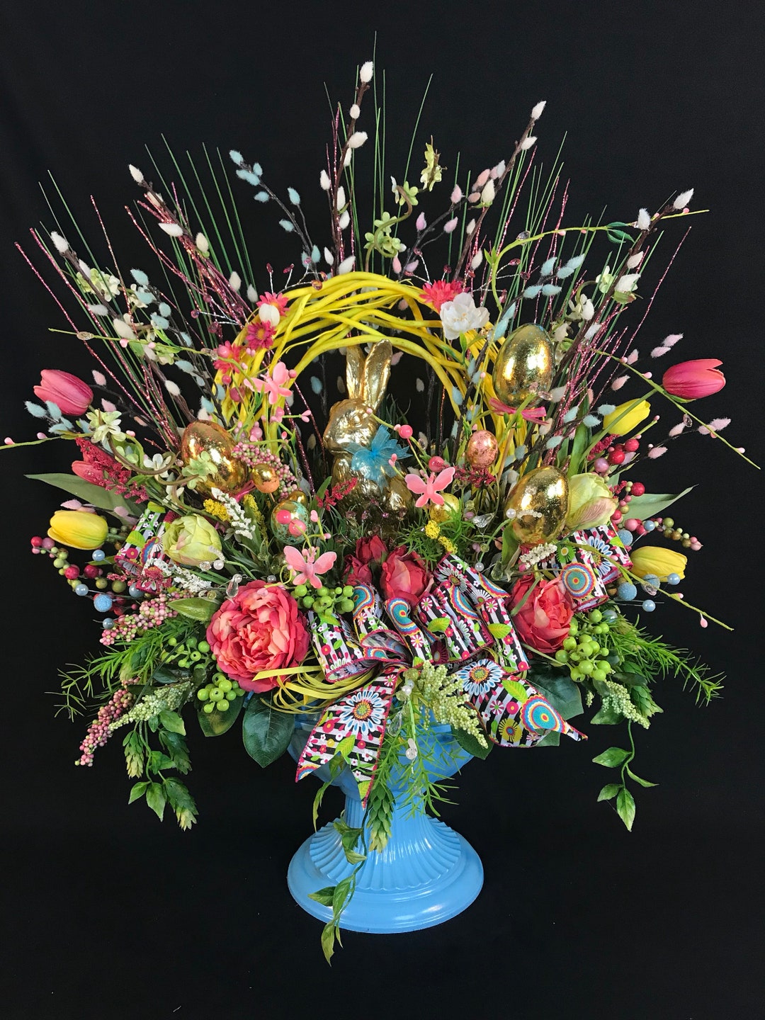Large Lighted Easter Arrangement,easter Bunny,easter Decoration,unique ...