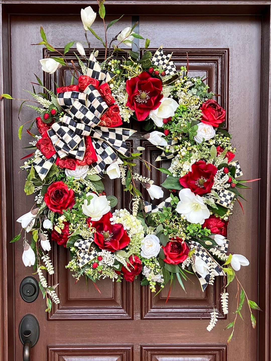 Large Luxury Floral Spring Door Wreath,xl High End Silk Flower Wreath ...