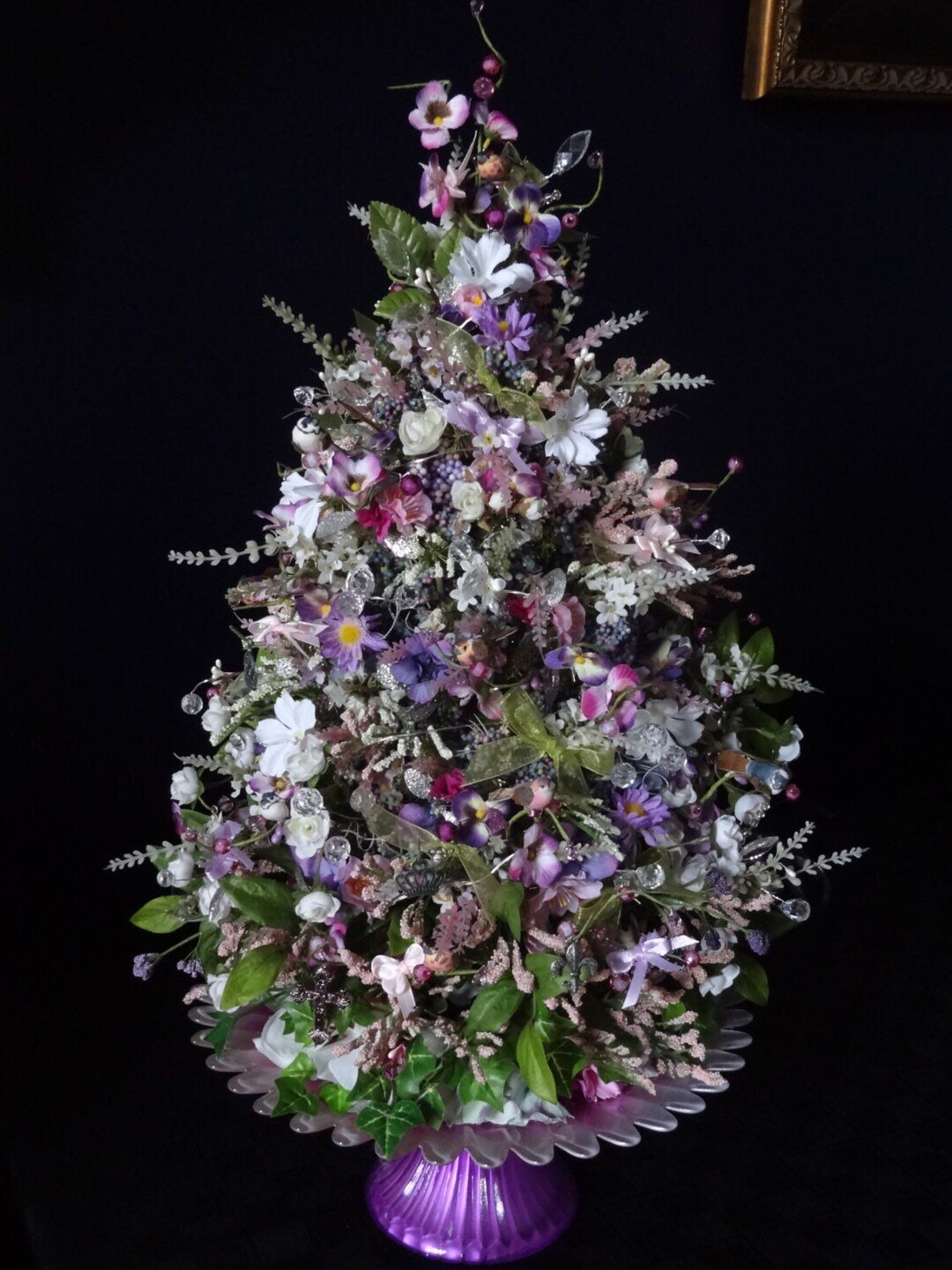 SOLD Lighted Floral Lighted Table Top Tree,spring Decoration,decorated ...