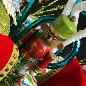 Lighted Teddy Bear Nutcracker Tabletop Tree,teddy Bear Childrens ...