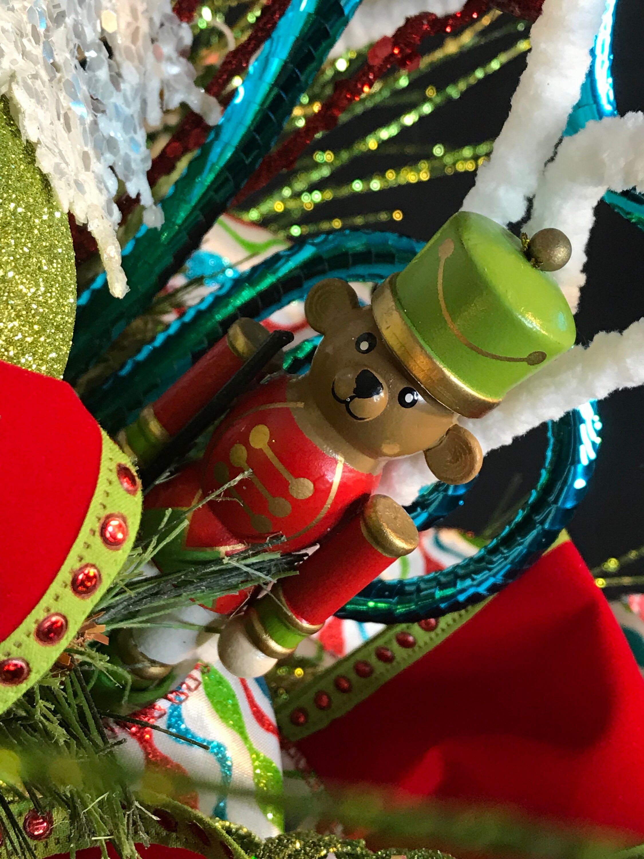 Lighted Teddy Bear Nutcracker Tabletop Tree,teddy Bear Childrens ...
