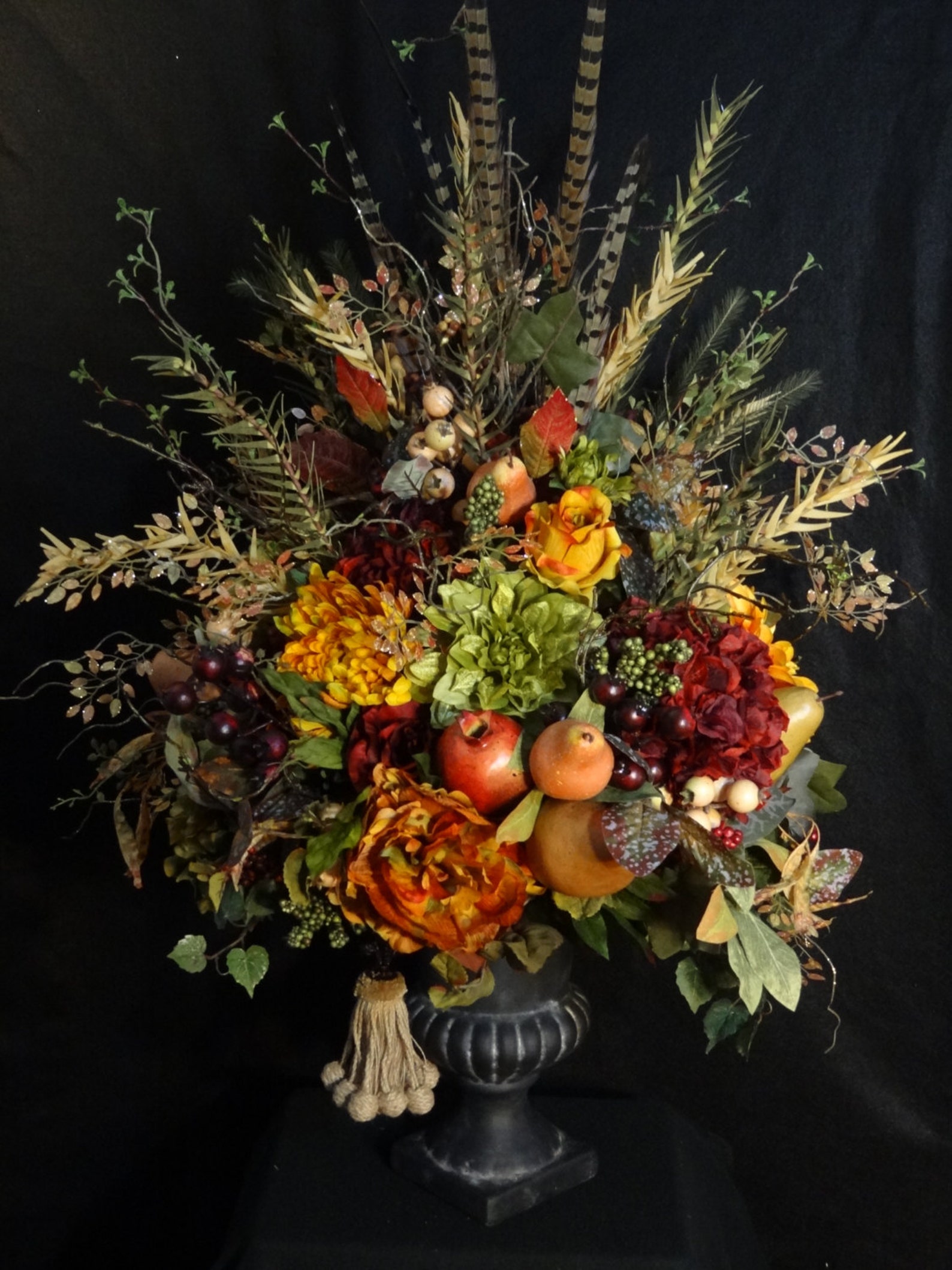 Large Tuscan Floral Arrangement,tuscany Table Centerpiece,luxury Faux ...