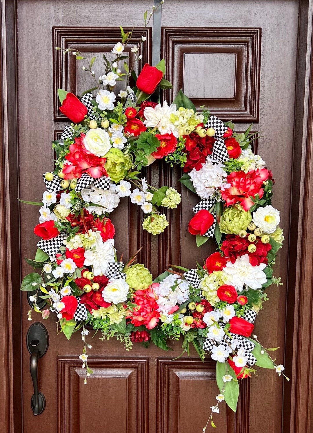 Large Luxury Floral Spring Door Wreath,xl High End Silk Flower Wreath ...