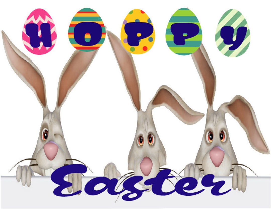 Happy Hoppy Easter Rabbit Bunny Png Sublimation - Etsy