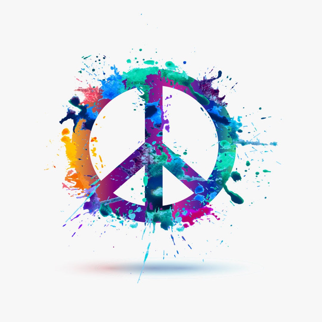 Peace Sign Splattered Paint Png Sublimation - Etsy