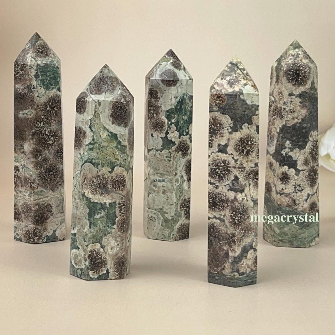 1KG Natural Green Sakura Jasper Towers Healing Crystal Crafts - Etsy