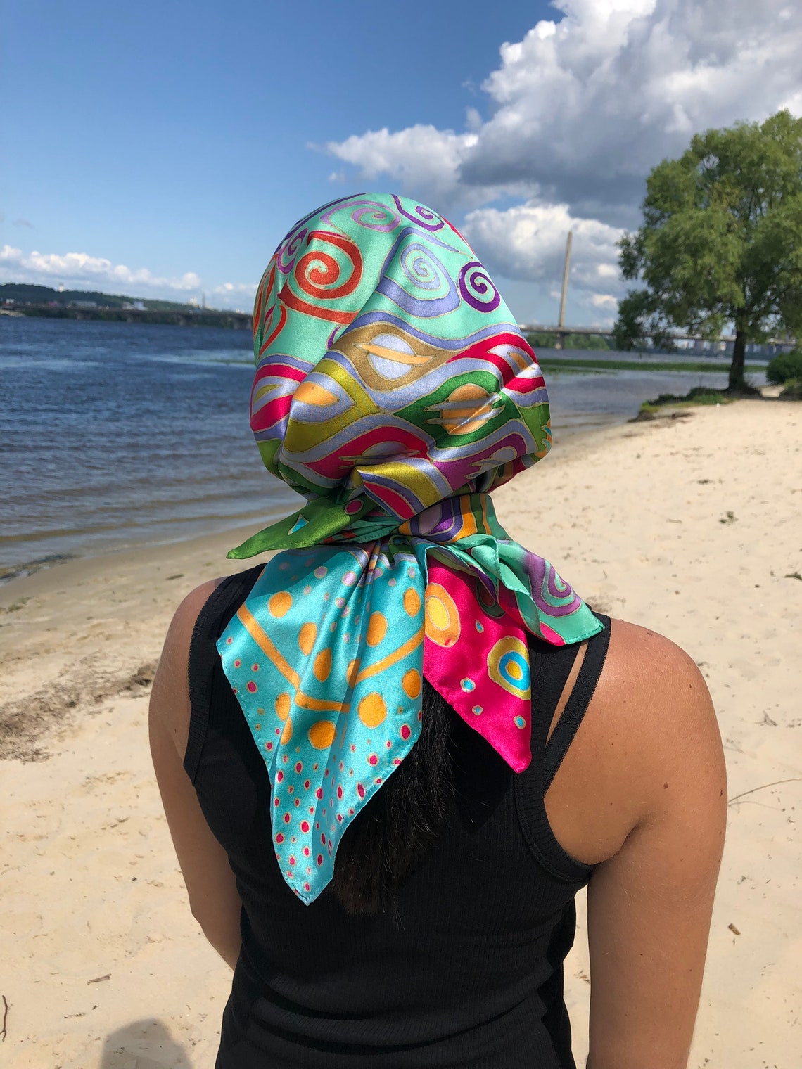 Hand Painted Silk Scarf Frey Wille Silk Shawl Emerald and - Etsy