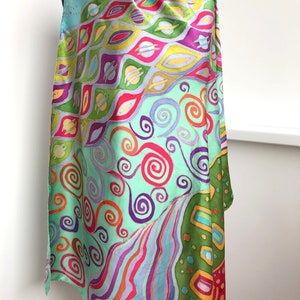 Hand Painted Silk Scarf Frey Wille Silk Shawl Emerald and - Etsy