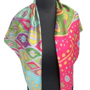 Hand Painted Silk Scarf Frey Wille Silk Shawl Emerald and - Etsy