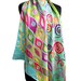 Hand Painted Silk Scarf Frey Wille Silk Shawl Emerald and Ruby, Natural ...