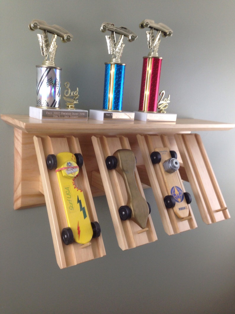 Pinewood Four Car Trophy Shelf Derby Car Display Wall - Etsy