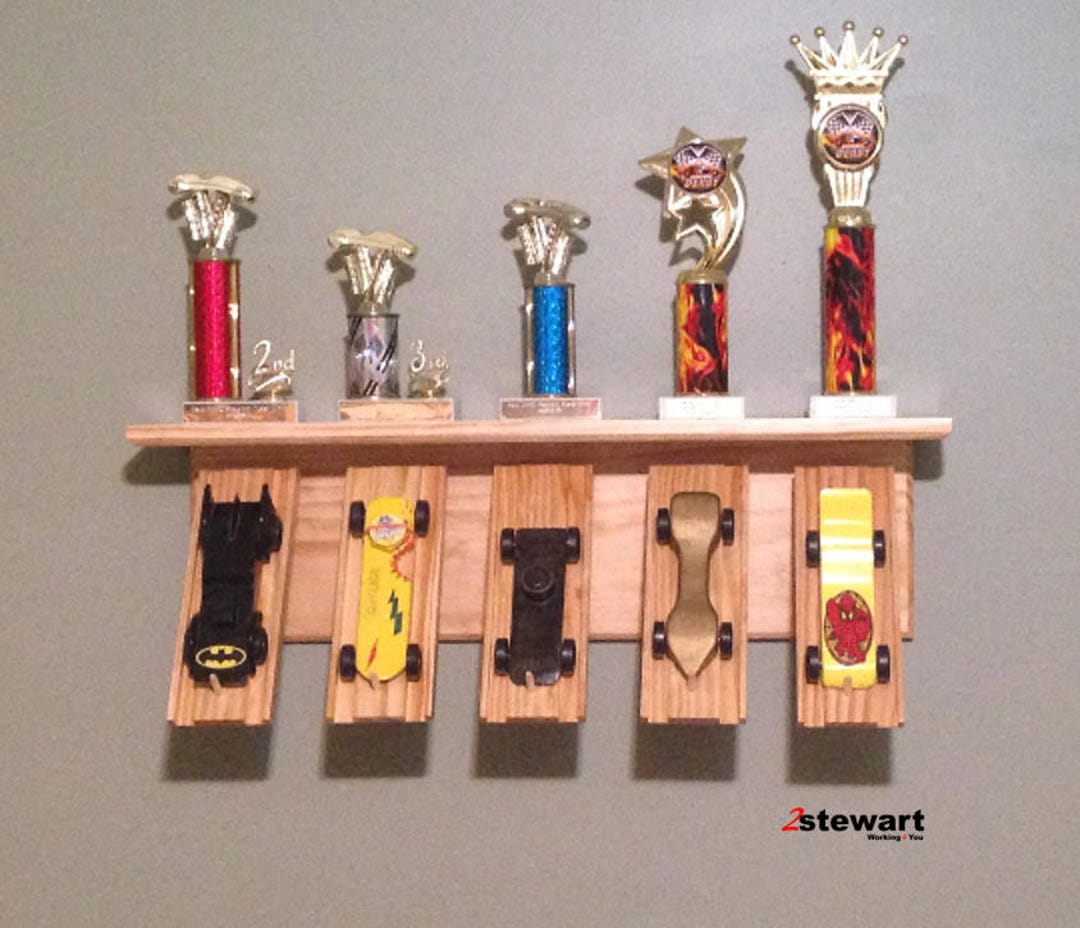 Derby Car Display, Five Car Trophy Shelf, Wall Shelf, Pinewood, Derby ...