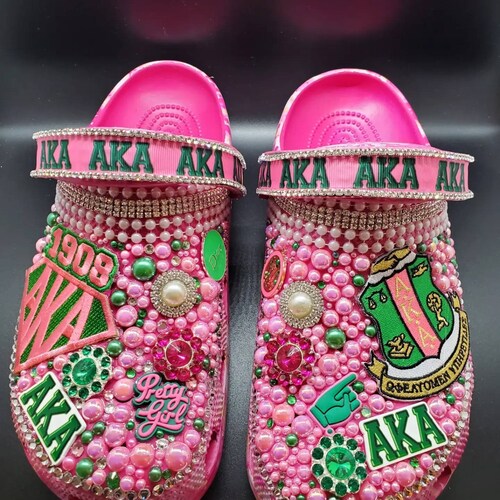 Adult-diamonds & Pearls-custom Embellished Crocs 100% - Etsy