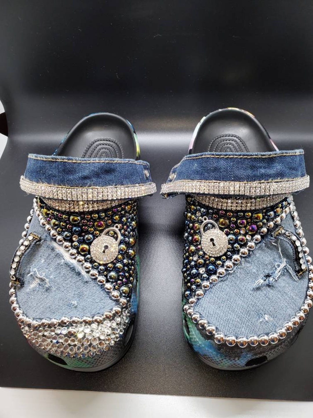 Denim Custom Crocs - Etsy