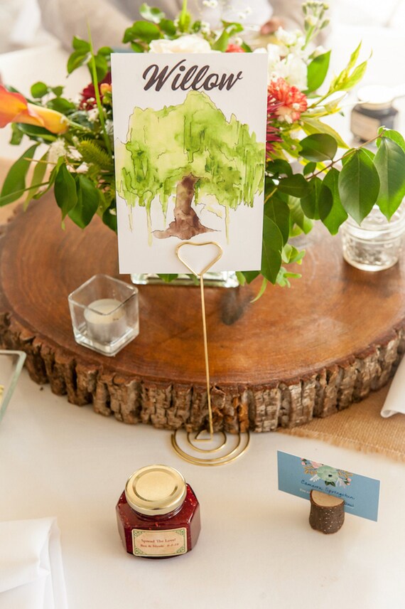 Set of 8 Wedding Table Name Cards Signs Nature Tree Rustic - Etsy