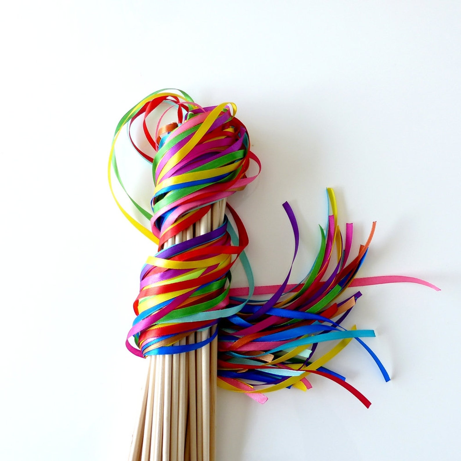 Baton ruban mariage wedding wands ruban multicolores ruban - Etsy France