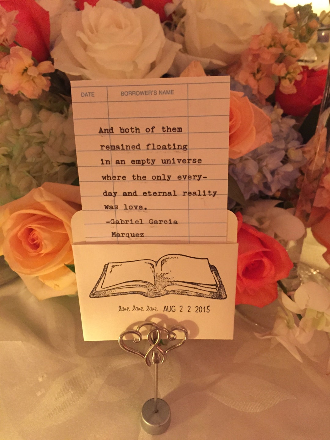 Literary Wedding or Party Table Decor : Custom Quote Cards in - Etsy Canada