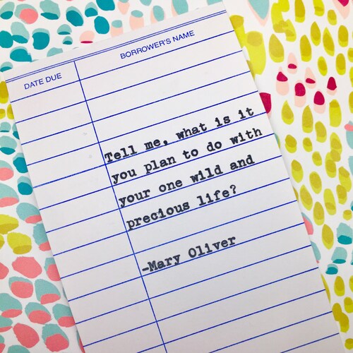 Laura Ingalls Wilder Quote Hand Typed on Library Due Date Card - Etsy