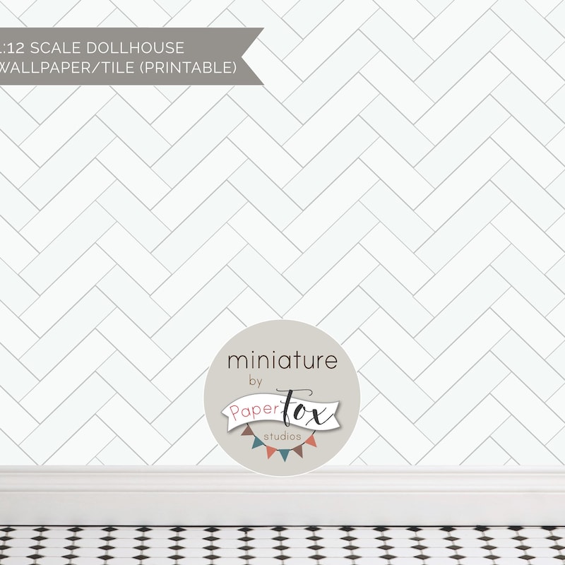 Herringbone Dollhouse Tile - Etsy