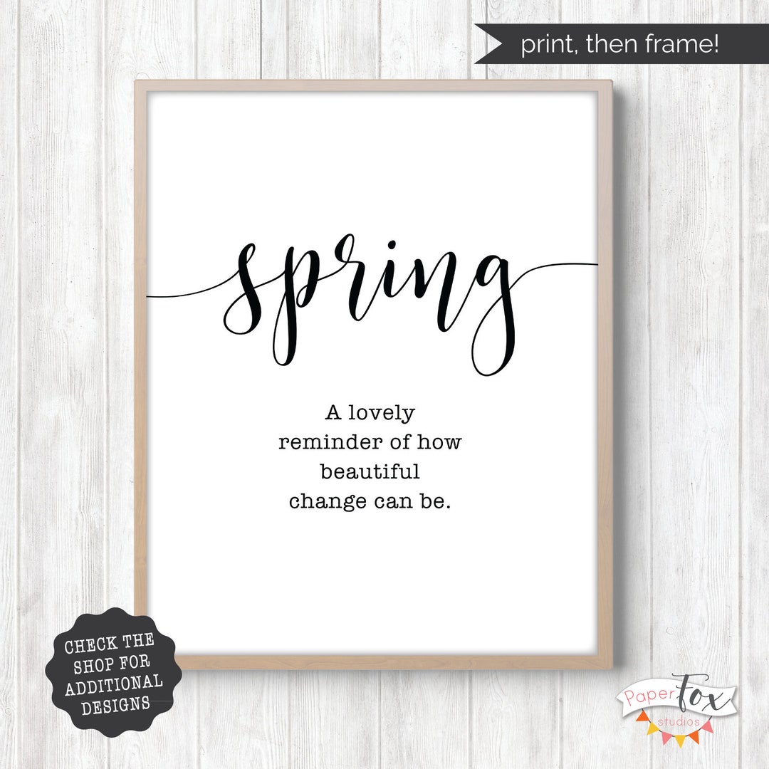 Spring Printable, Spring Decor, Spring Wall Art, Spring is a Lovely ...