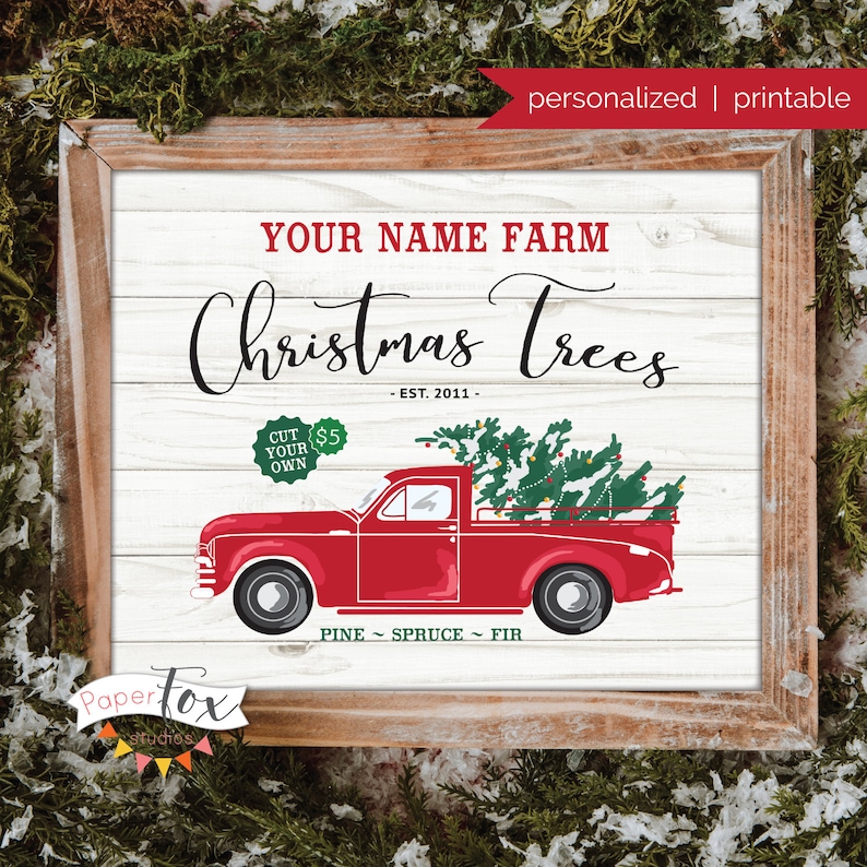 Personalized Christmas Tree Printable Sign Christmas Tree - Etsy