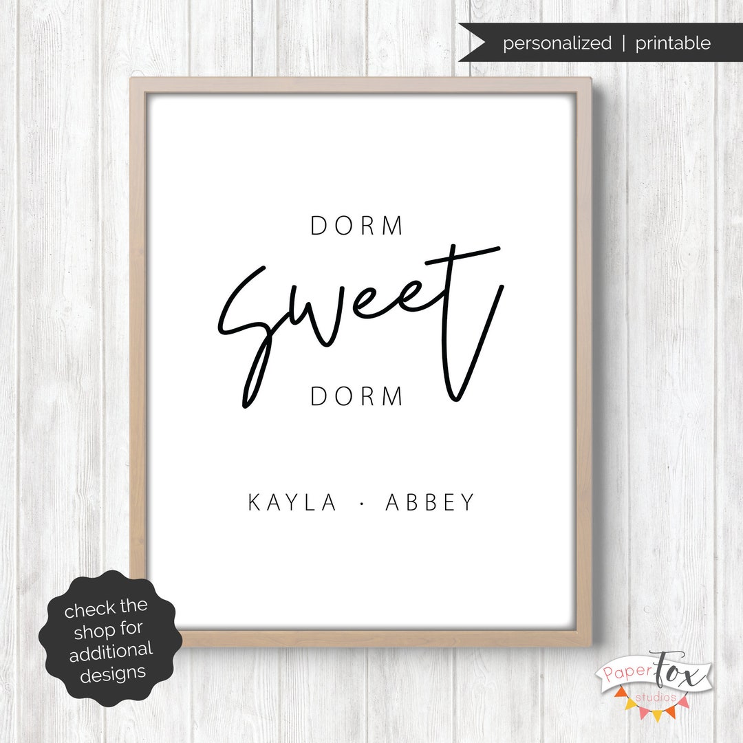 Personalized Dorm Room Decor printable JPG File Customized With ...
