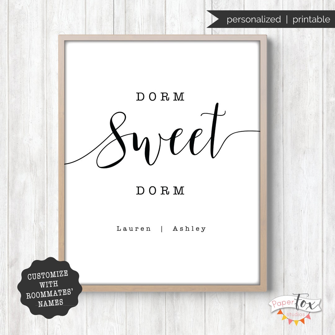 Personalized Dorm Room Decor (printable JPG File) Featuring Custom ...