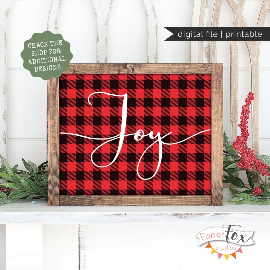 Buffalo Plaid Christmas, Christmas Printables, Christmas Wall Decor ...