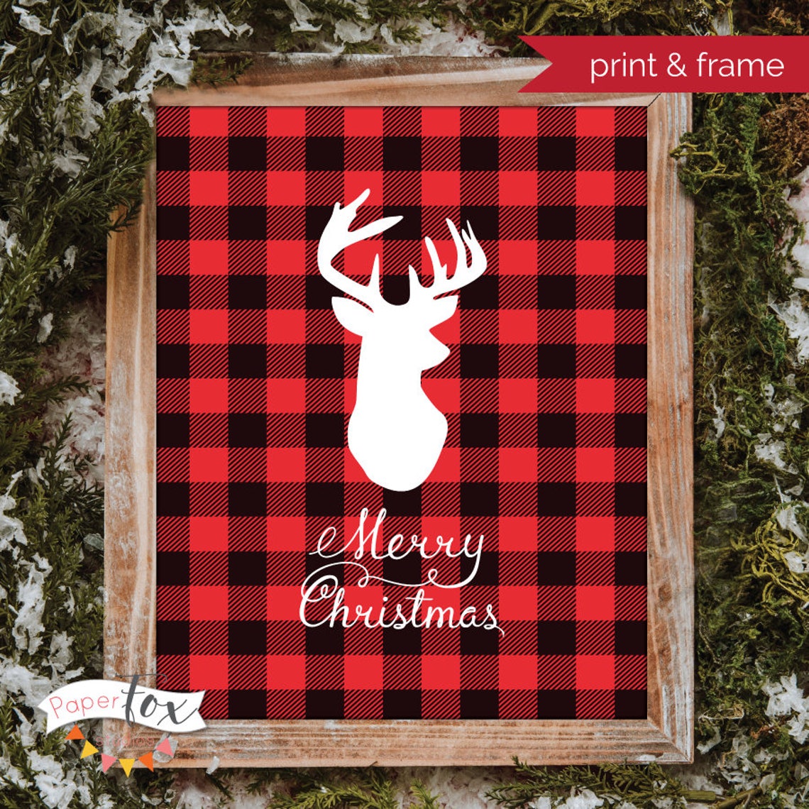 Buffalo Plaid Christmas Christmas Printables Christmas Wall - Etsy