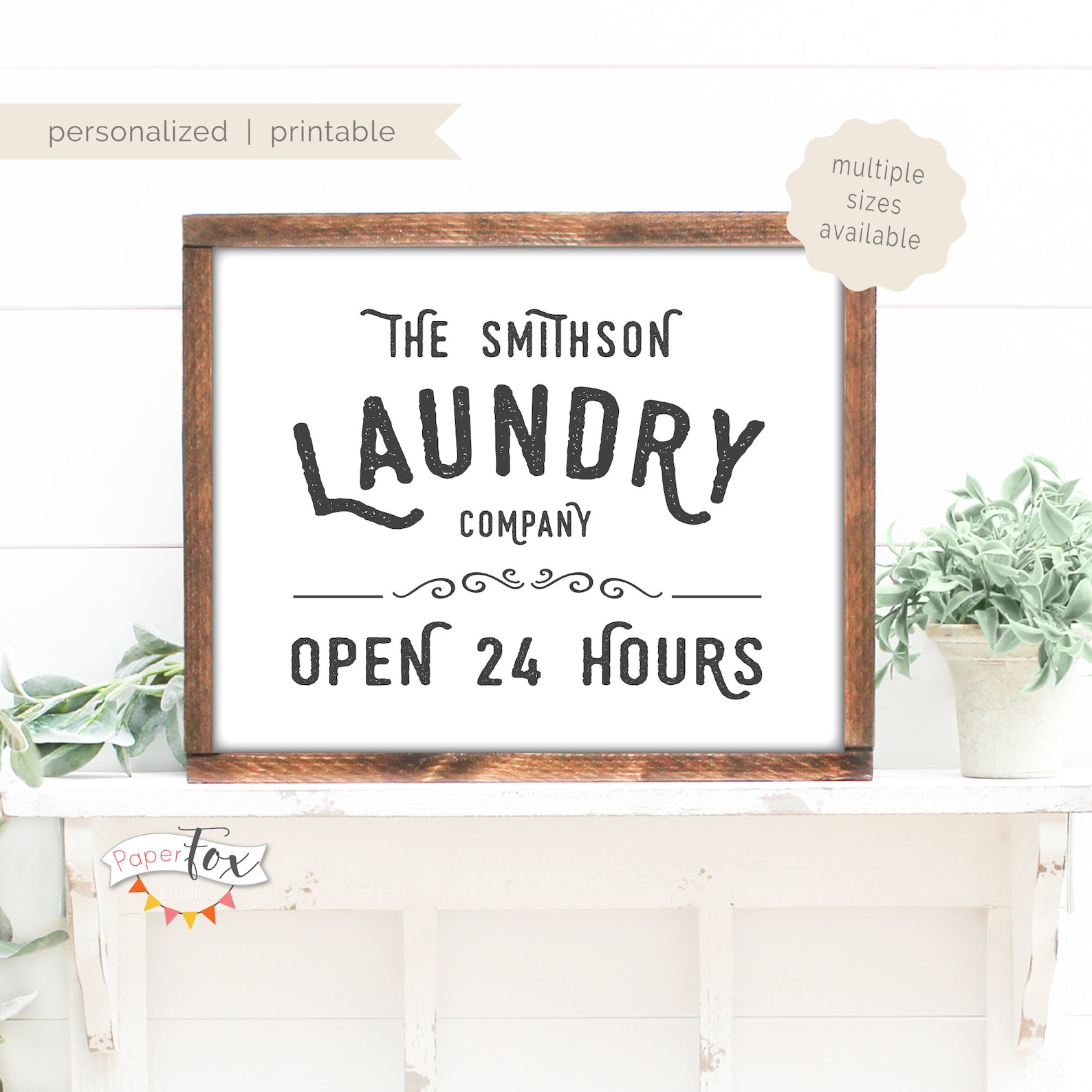 Personalized Laundry Room Sign printable Featuring Your | Etsy