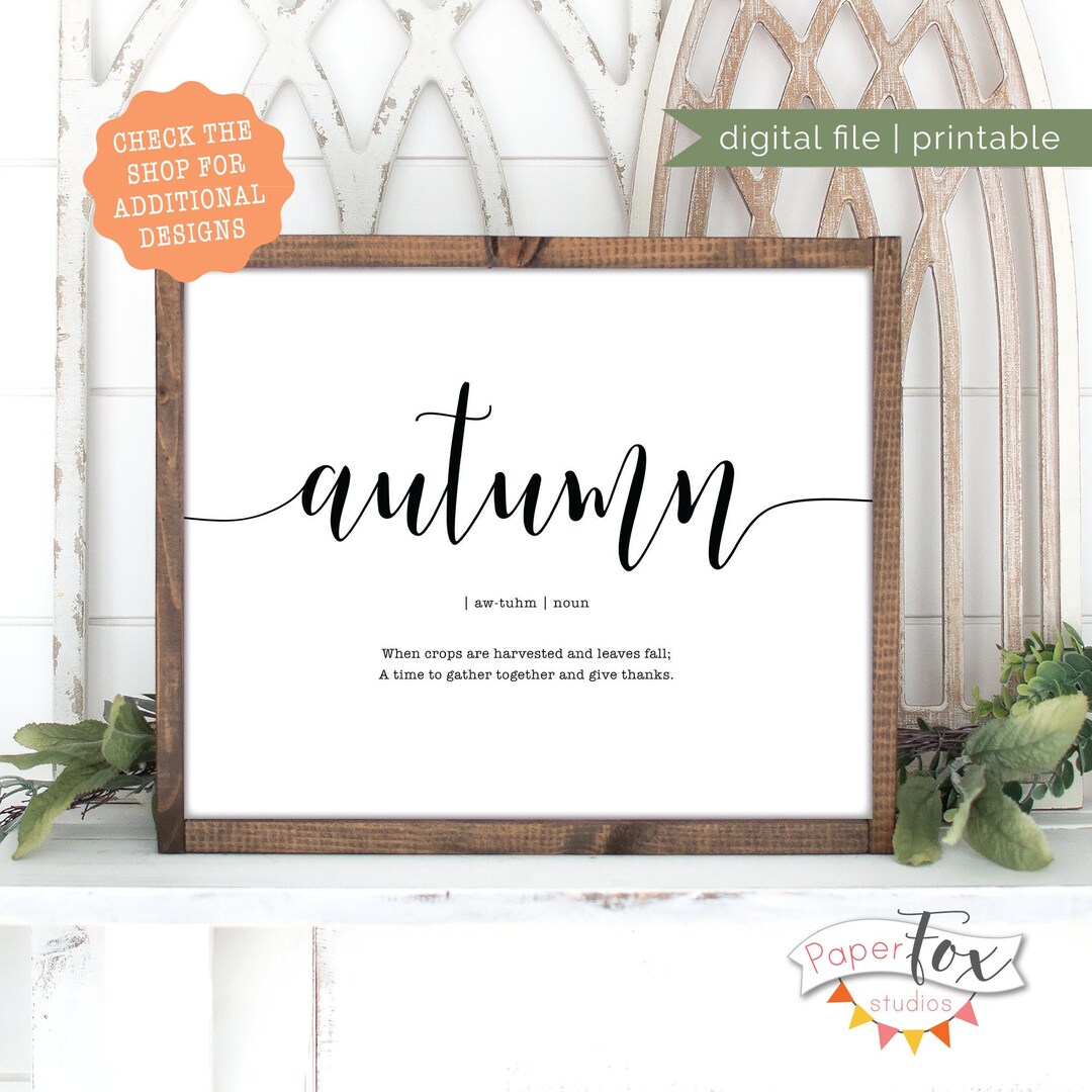 Autumn Sign, Autumn Printable, Thanksgiving Sign, Thanksgiving Decor ...