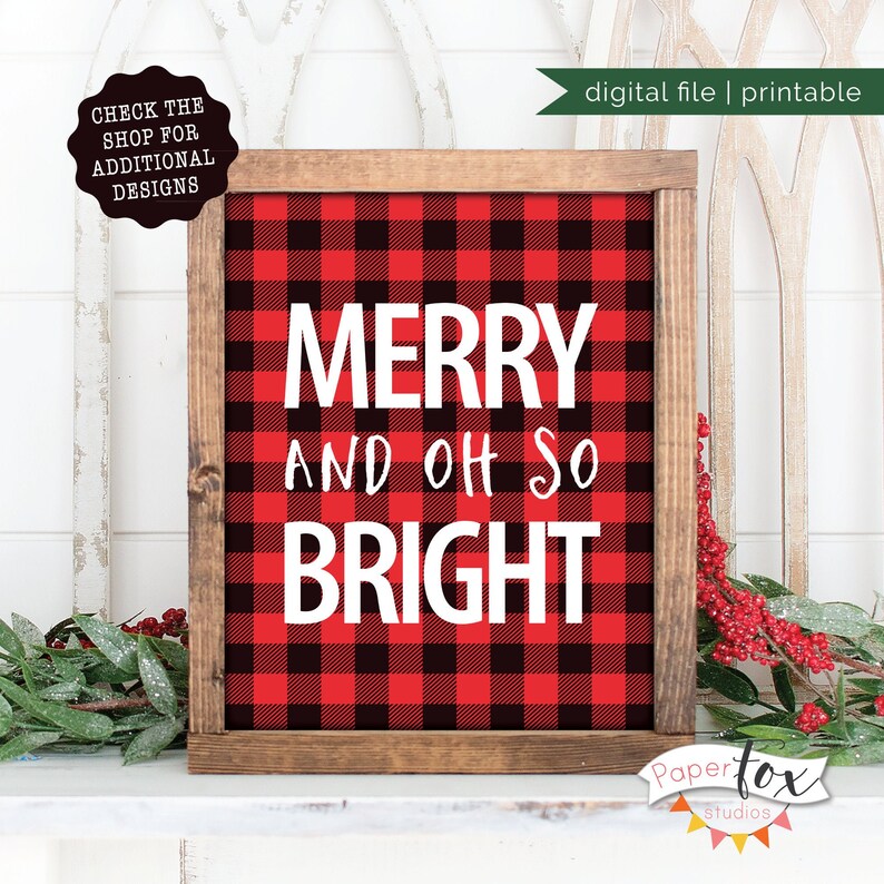 Buffalo Plaid Christmas, Christmas Printables, Christmas Wall Art ...