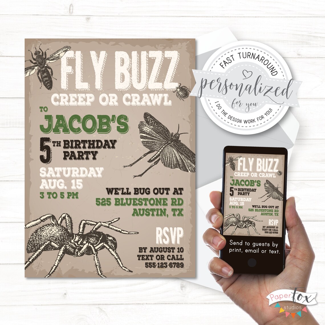 Insect Birthday Invitation Insect Birthday Party Invitations - Etsy