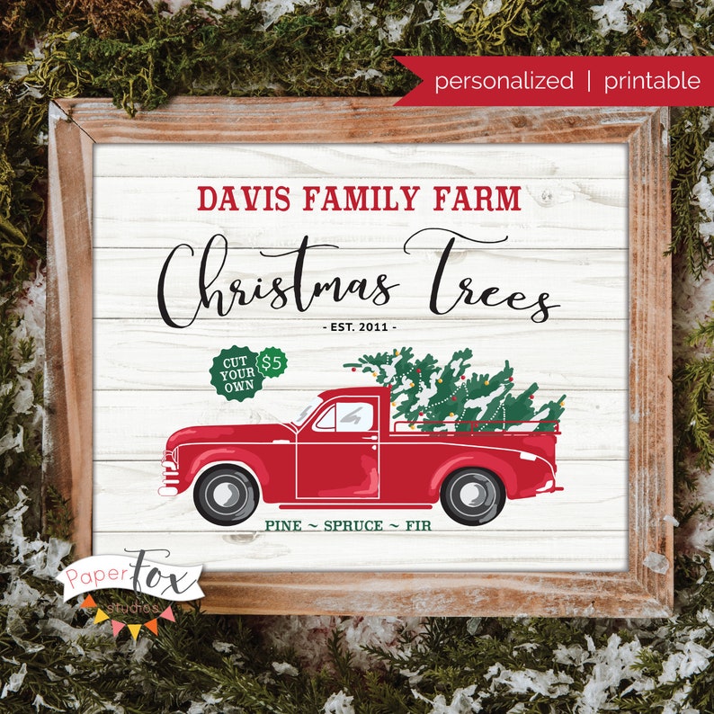 Personalized Christmas Tree Printable Sign Christmas Tree - Etsy