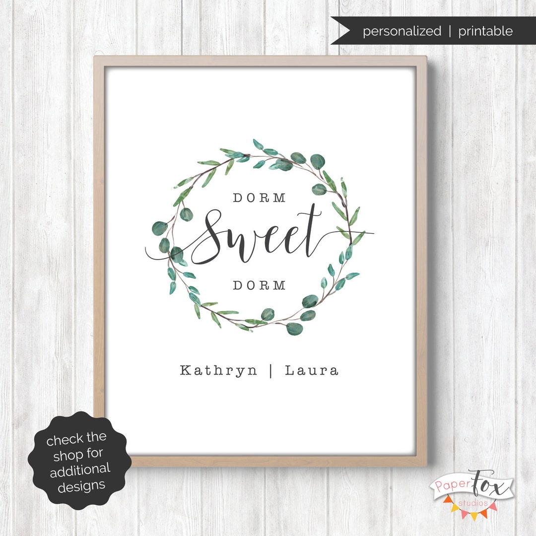 Personalized Dorm Room Decor (printable JPG File) Customized With ...
