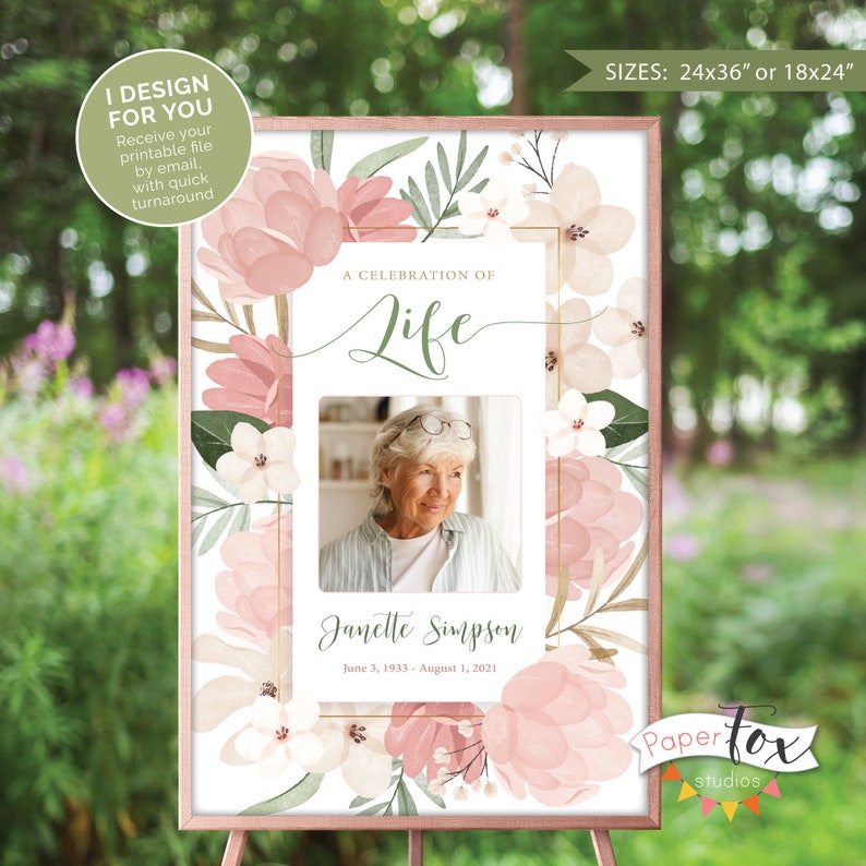 Funeral or Memorial Welcome Sign Poster Board Photo Funeral | Etsy